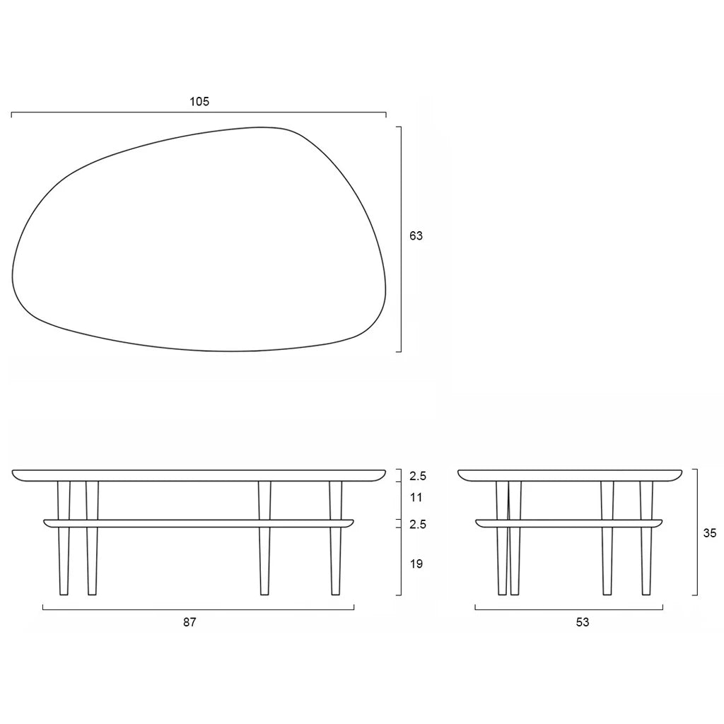 BORDO Clam Table – PIANO ISOLA BORDO Clam Table – PIANO ISOLA